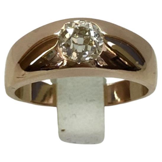 Classic Groumette Ring 18 Karat Rose Gold and Diamonds For Sale at 1stDibs