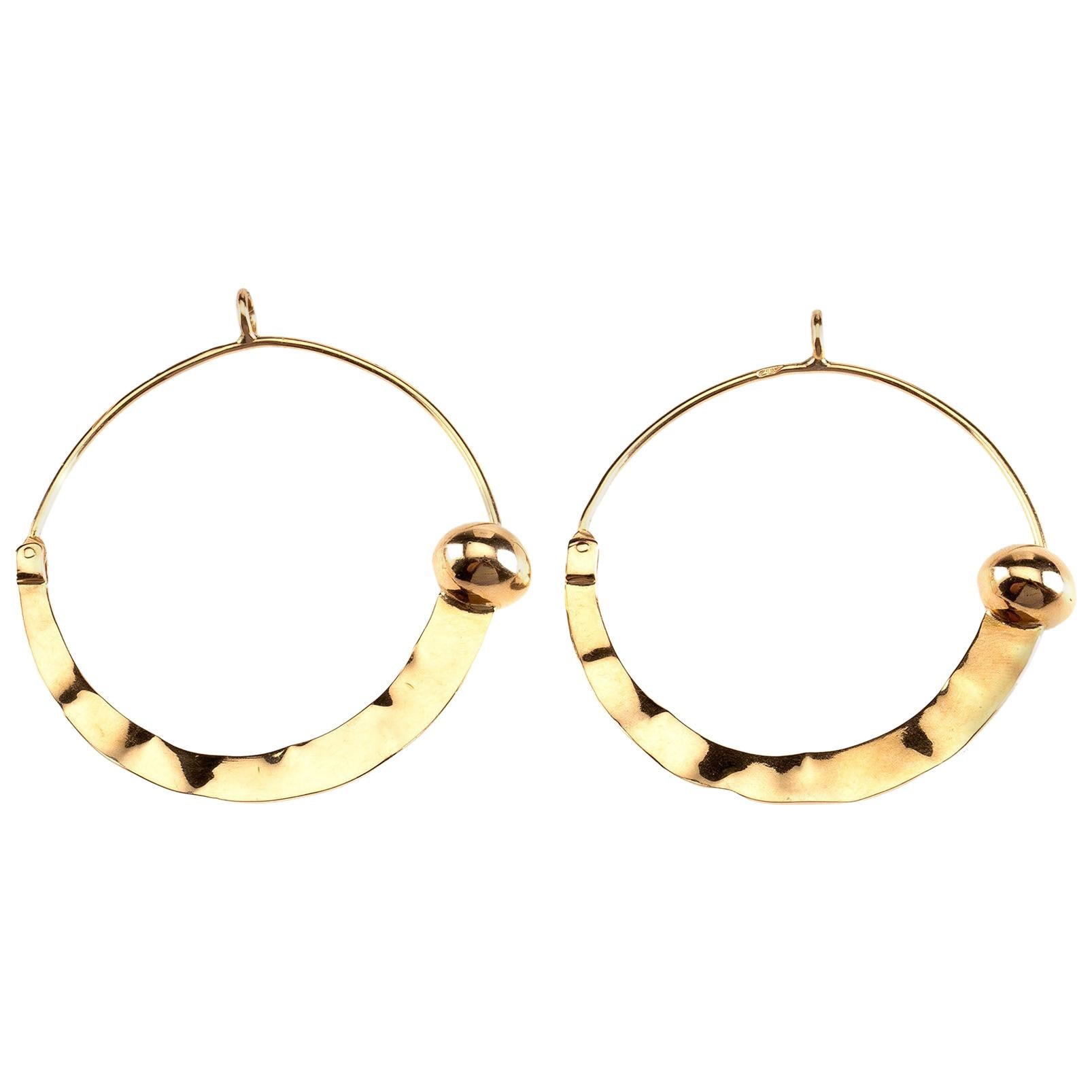 Joan Hornig Gold Tahini Dip Earrings For Sale at 1stDibs