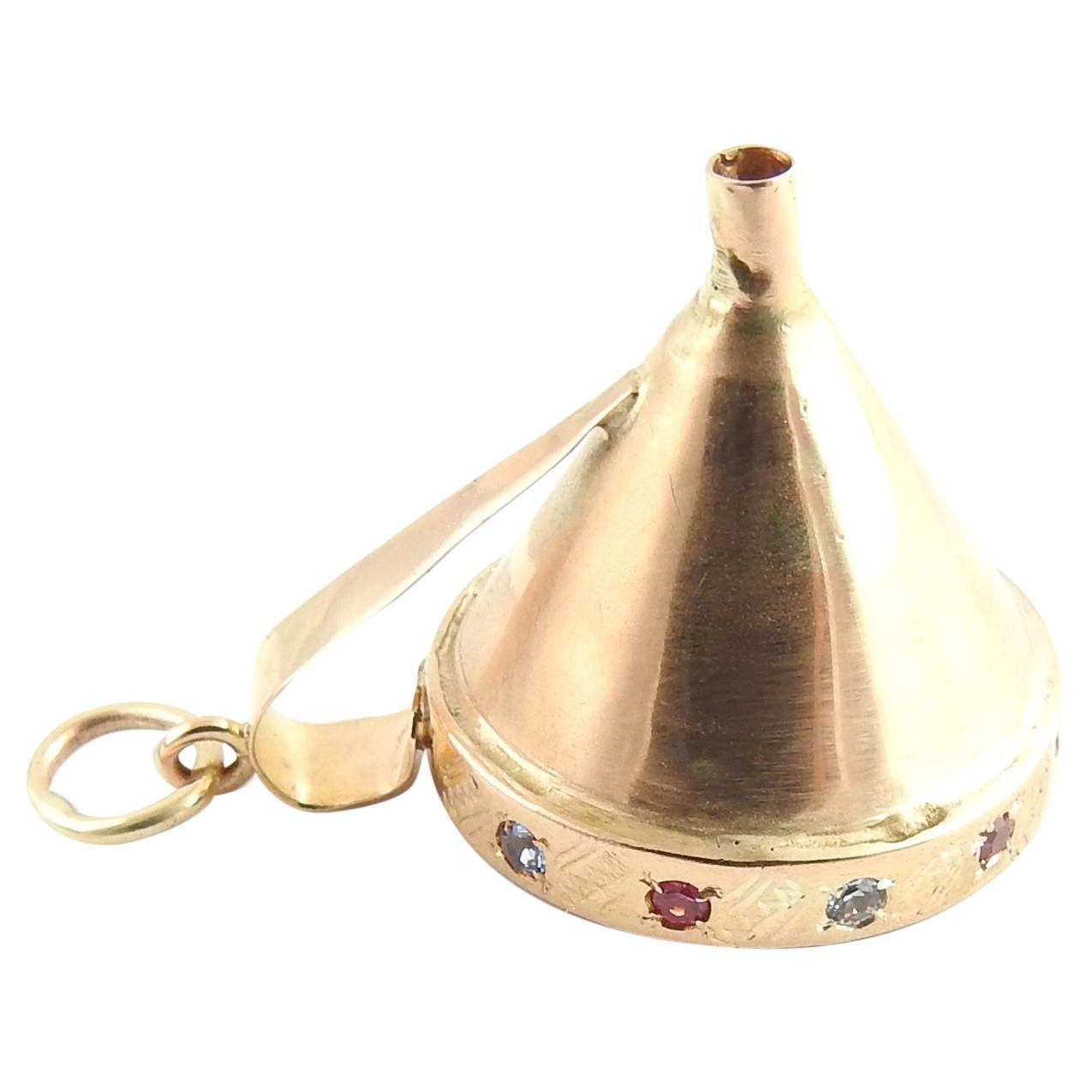 18 Karat Rose Gold Funnel Charm at 1stDibs