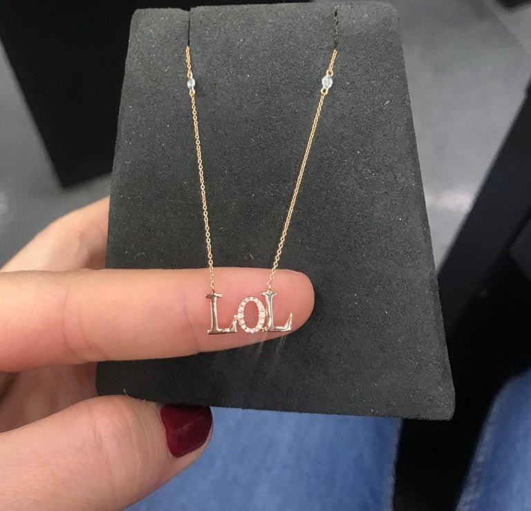 18 Karat Rose Gold LOL Necklace For Sale at 1stDibs