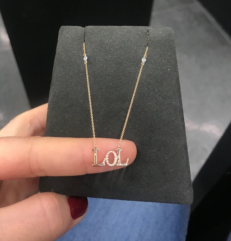 18 Karat Rose Gold LOL Necklace For Sale at 1stDibs