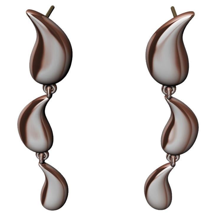 18 Karat White Gold Long S Curve Water Drop Earrings For Sale at 1stDibs