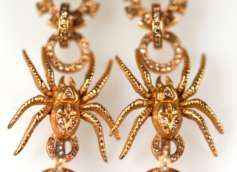 18 Karat Rose Gold Myanmar Jadeite and Diamond Earrings by Christophe ...