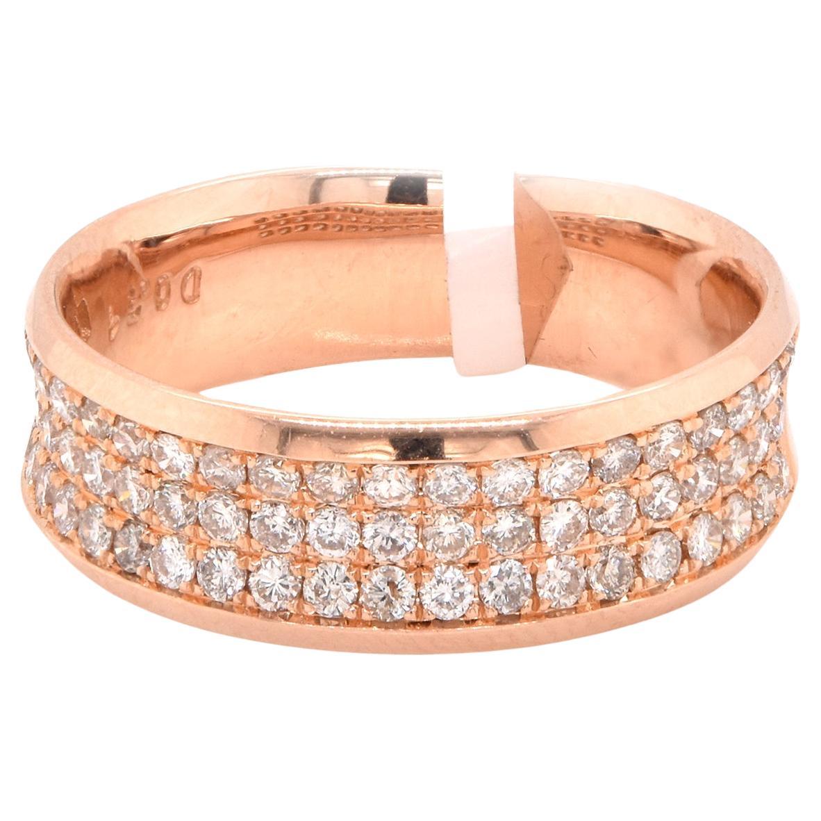 18 Karat Rose Gold Pave Diamond Band at 1stDibs