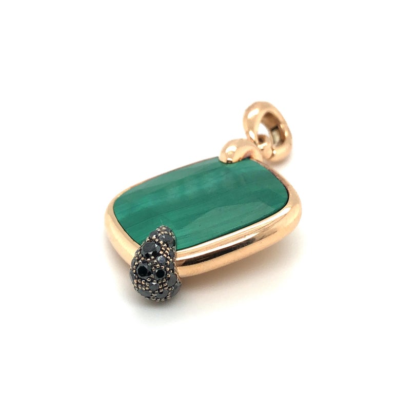 18 Karat Rose Gold Pomellato Ritratto Pendant with Malachite and Black ...