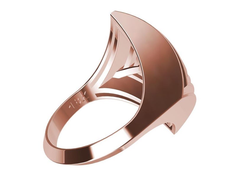 Customizable 18 Karat Rose Gold Rhombus Row Ring For Sale at 1stDibs