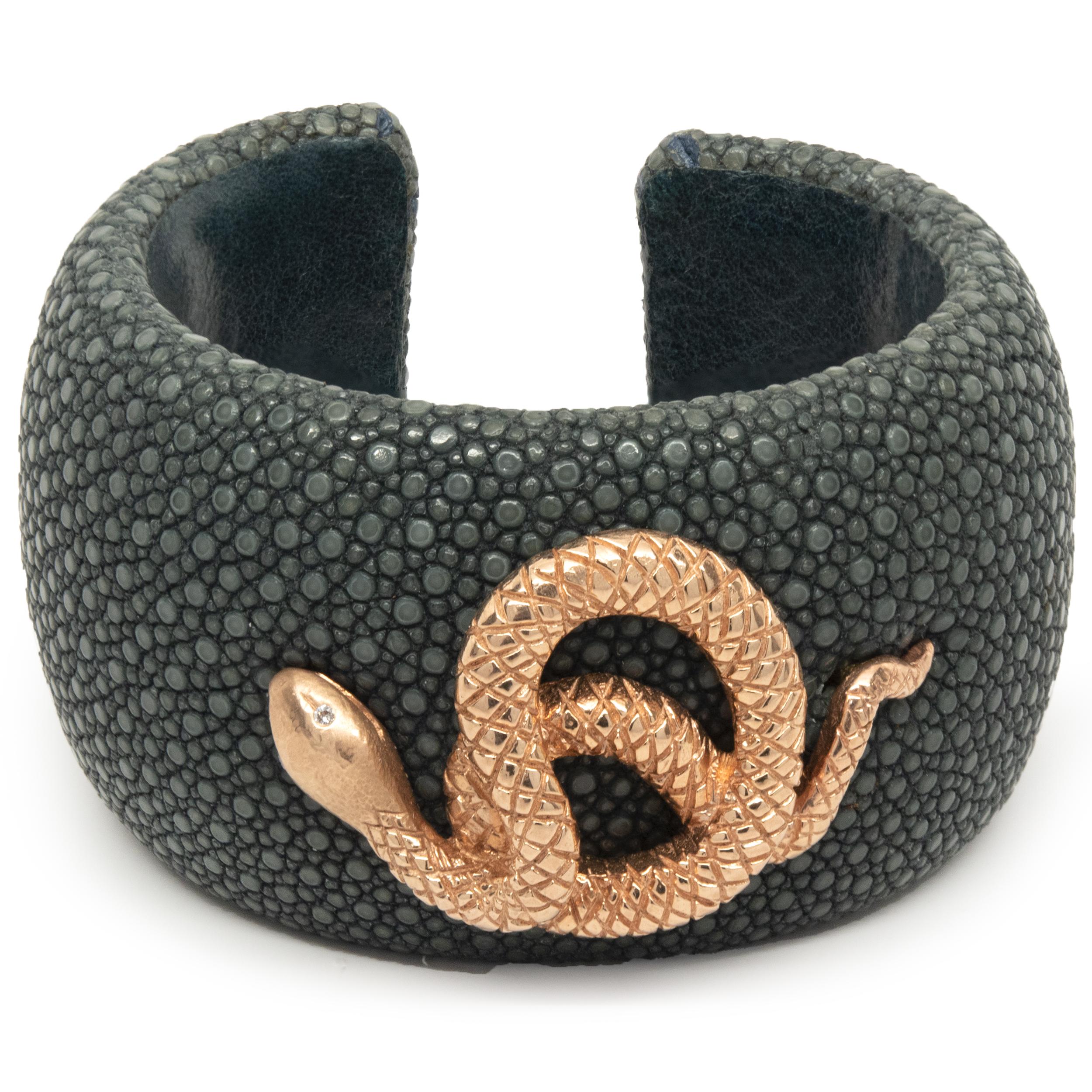 Diamond Ruby Gold Snake Cuff Bracelet For Sale at 1stDibs