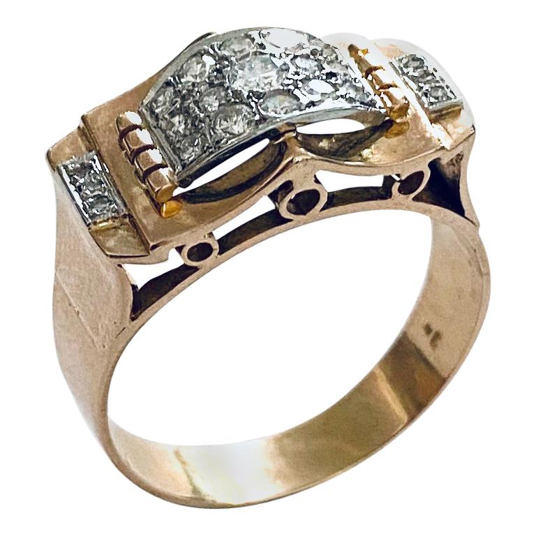 Cartier 18 Karat Rose Gold Entrelaces Ring at 1stDibs