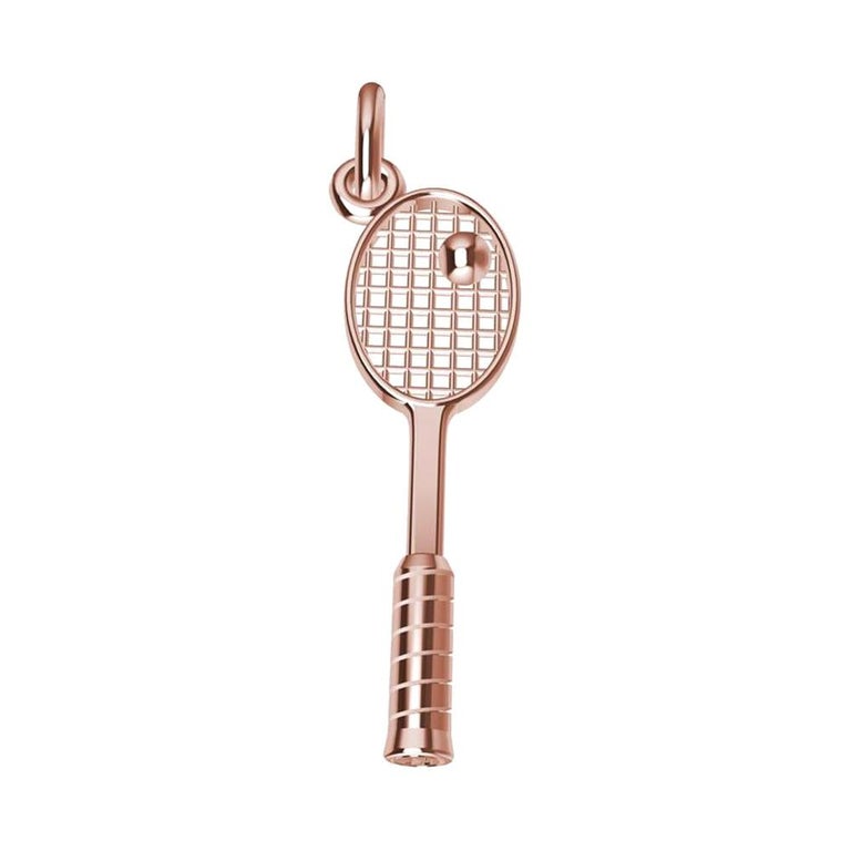 18 Karat Rose Gold Tennis Racket Charm For Sale at 1stDibs