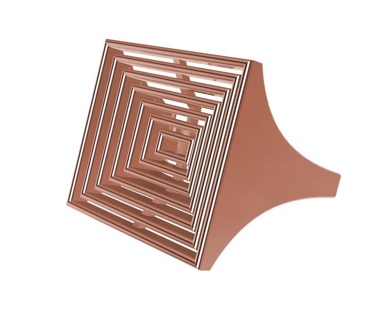 Customizable 18 Karat Rose Gold Women's Rectangle Rows Ring For Sale at ...