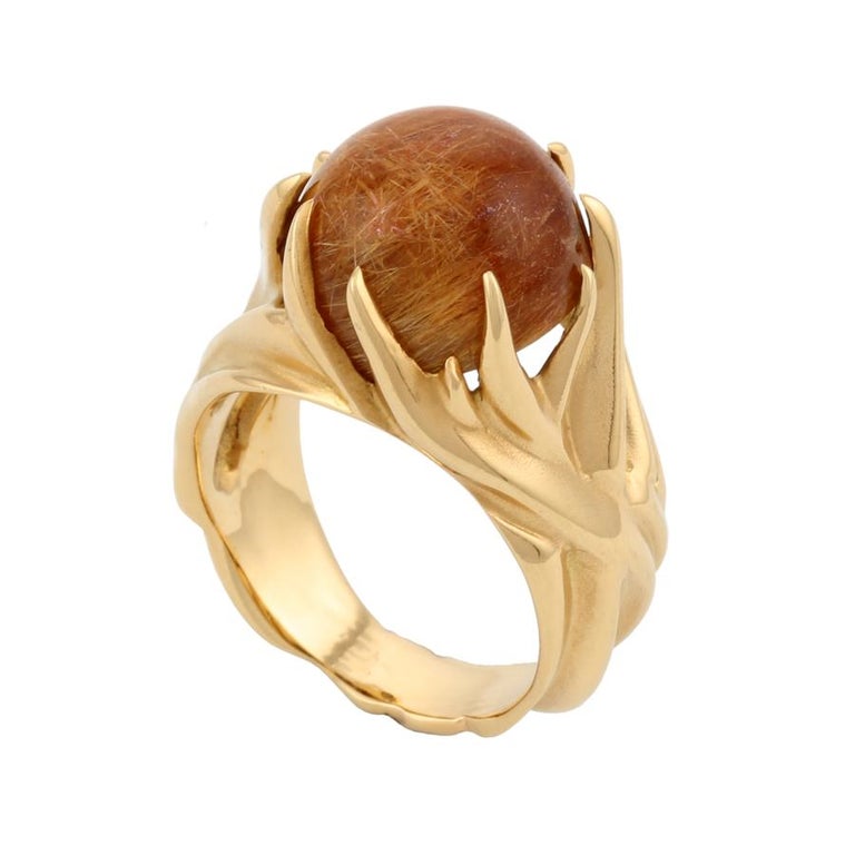 18 Karat Rutilated Quartz SHORE GRASS Ring by John Landrum Bryant For ...
