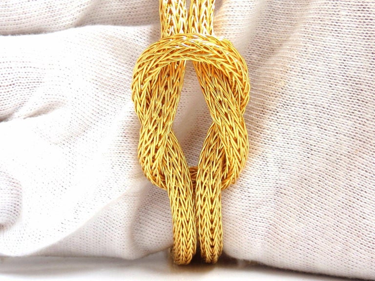 18 Karat Sailor's Knot Enameled Weave Necklace Long Bolo Tassel Deco ...