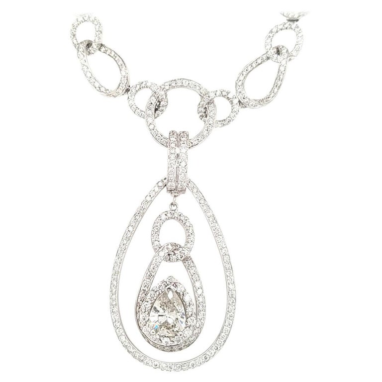 18 Karat Simon G Diamond Necklace Enhancer White Gold For Sale at 1stDibs