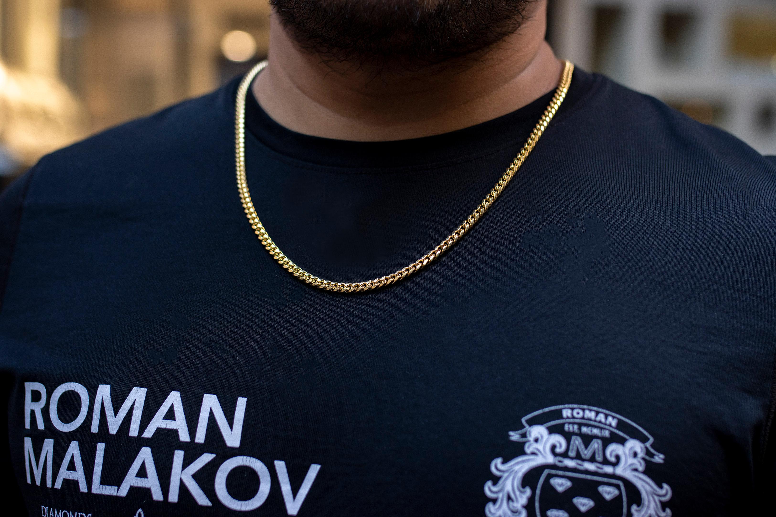 18 Karat Solid Yellow Gold Cuban Link Chain For Sale at 1stDibs | cuban ...
