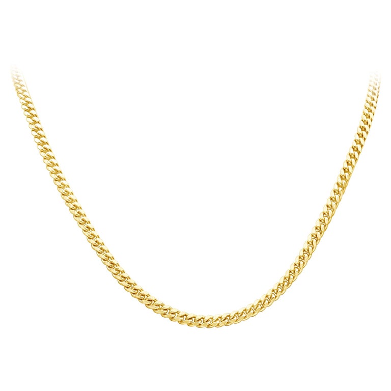 18 Karat Solid Yellow Gold Cuban Link Chain For Sale at 1stDibs