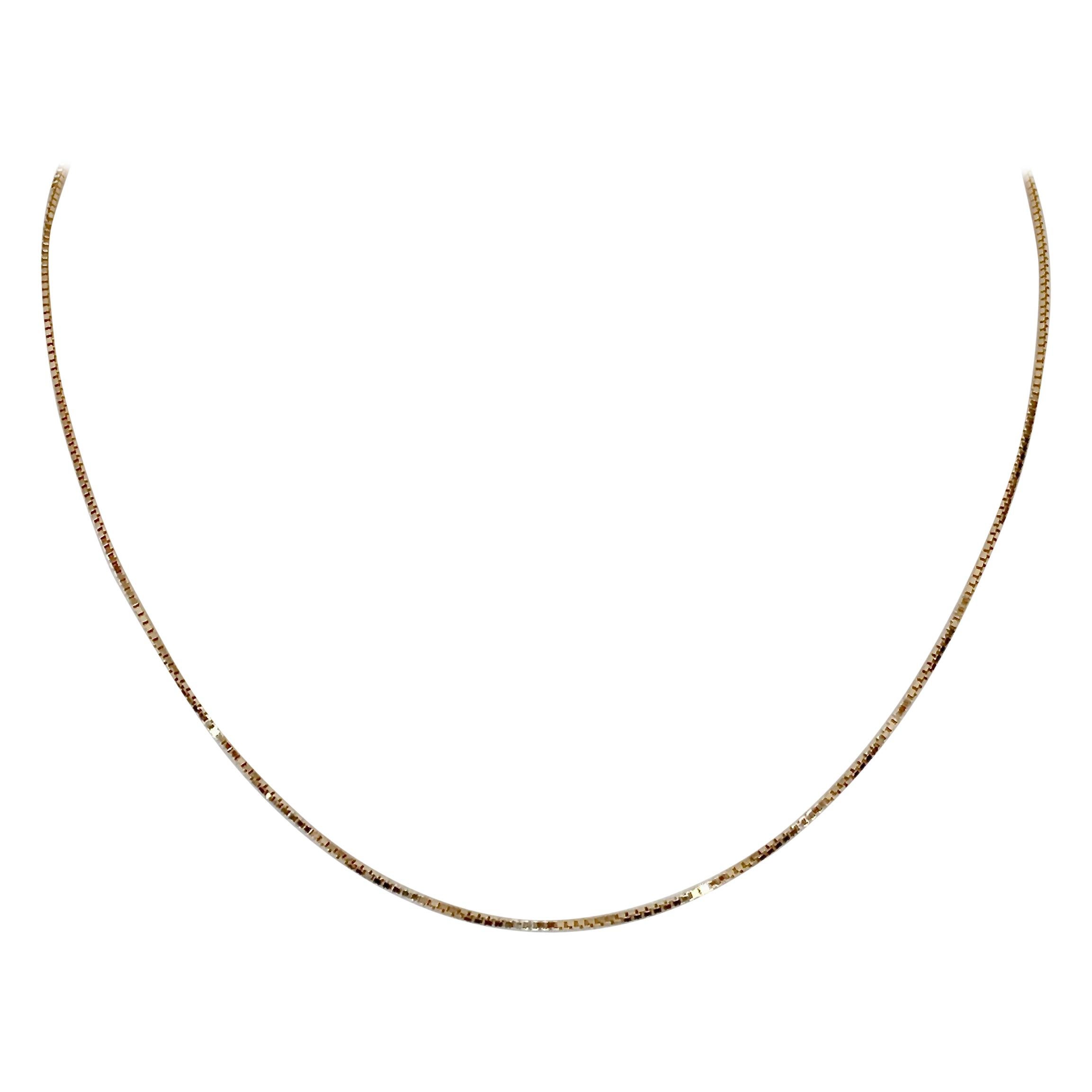 18k Gold Box Chain Necklace - 12 For Sale on 1stDibs
