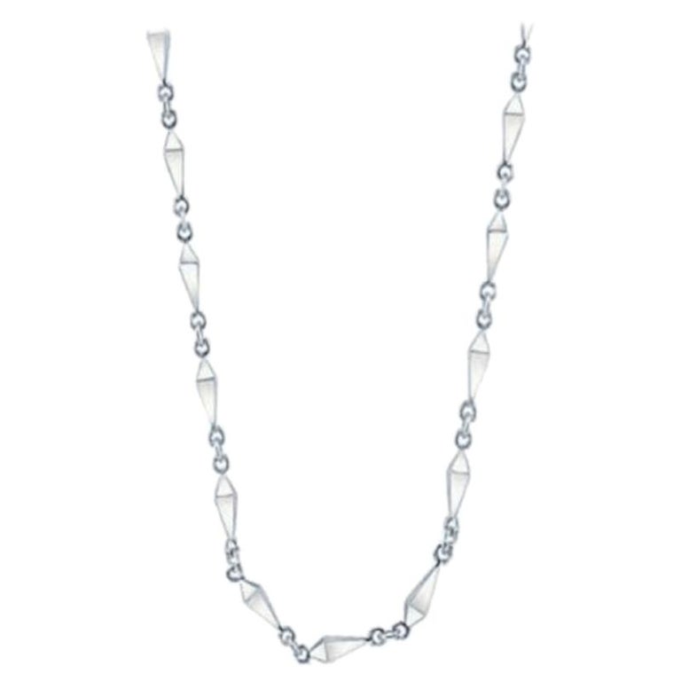 18 Karat Stardust Pyramid Chain Necklace at 1stDibs