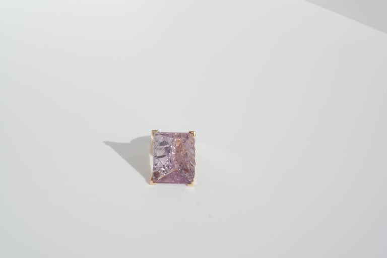18 Karat Swedish Gold Ring with a Large Amethyst For Sale at 1stDibs