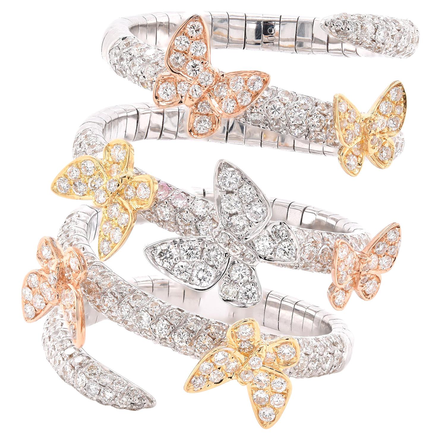 Graff Baby Princess Butterfly with Pavé Diamonds Ring For Sale at 1stDibs