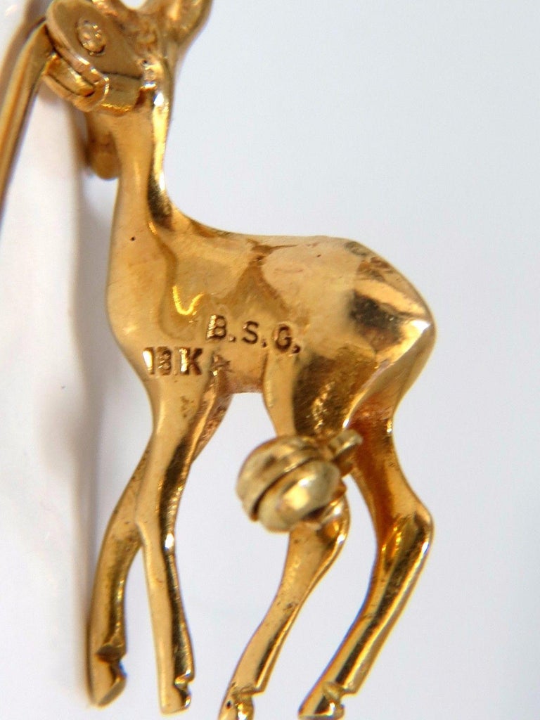 18 Karat Vintage Giselle Deer Gold Pin For Sale at 1stDibs | giselle ...