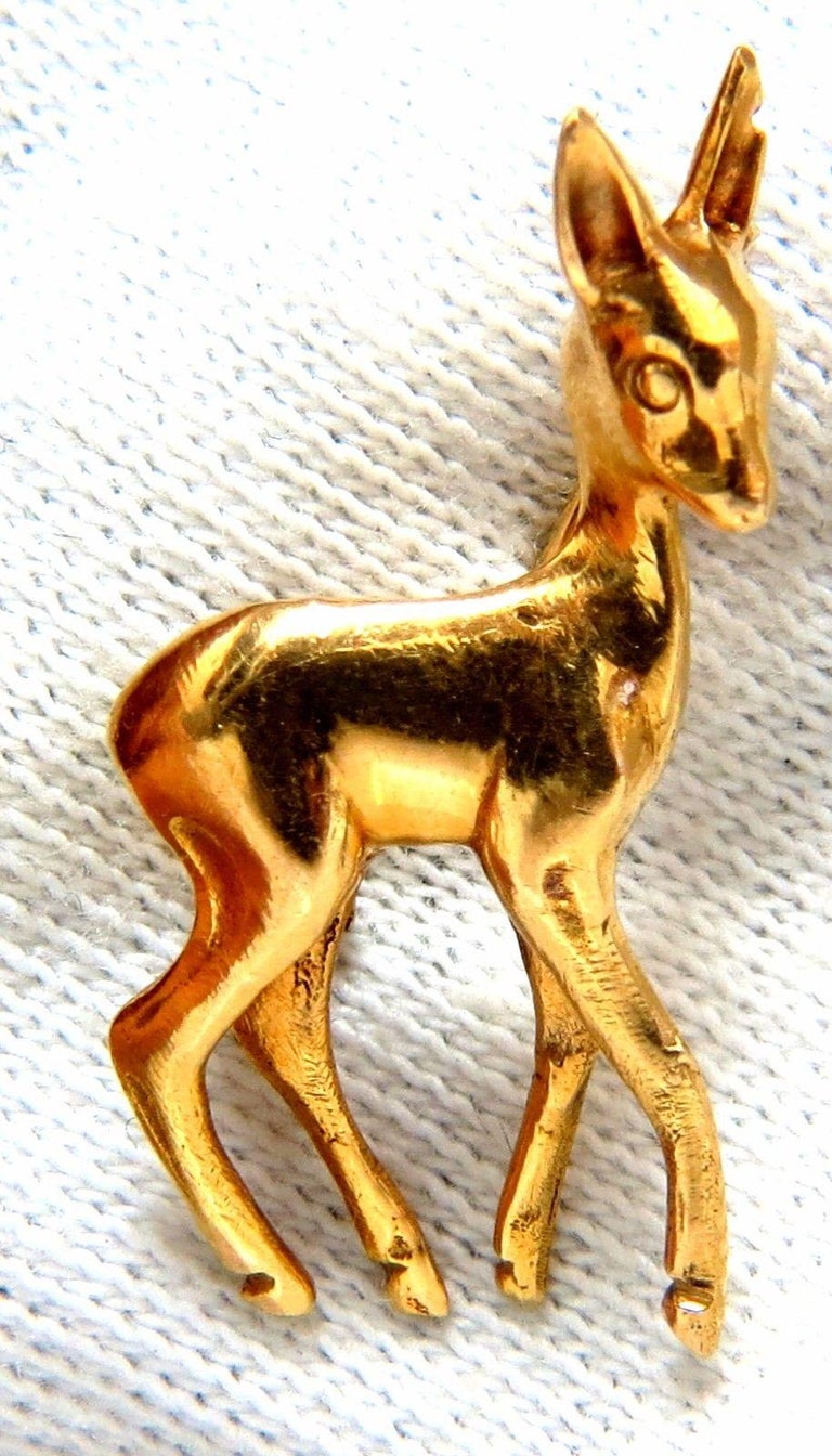 18 Karat Vintage Giselle Deer Gold Pin For Sale at 1stDibs | giselle ...