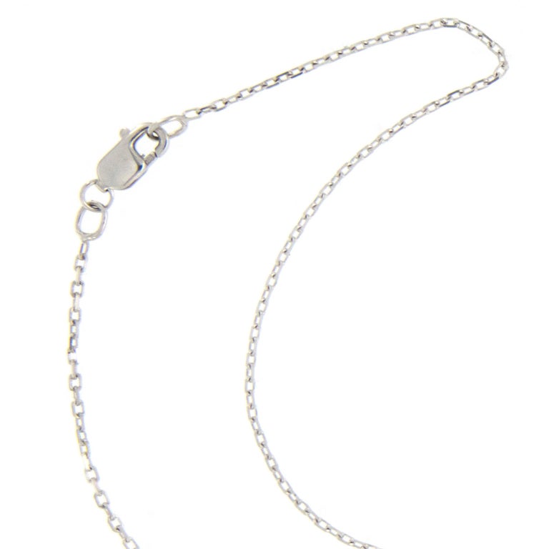 18 Karat White Gold 1.11 Cttw Black and White Diamond Moveable Pendant ...
