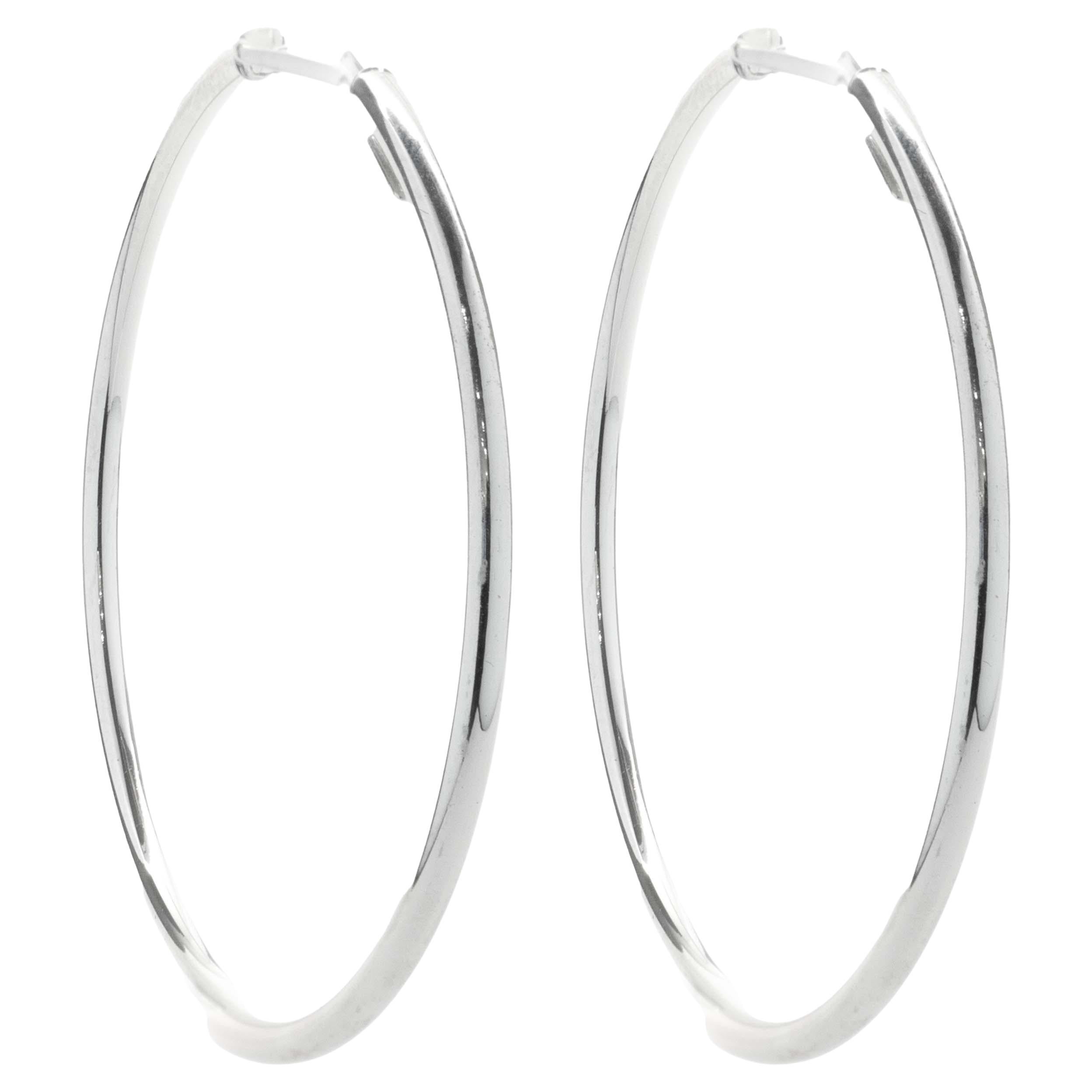 Italian 18 Karat Gold Woven Hoop Earrings at 1stDibs