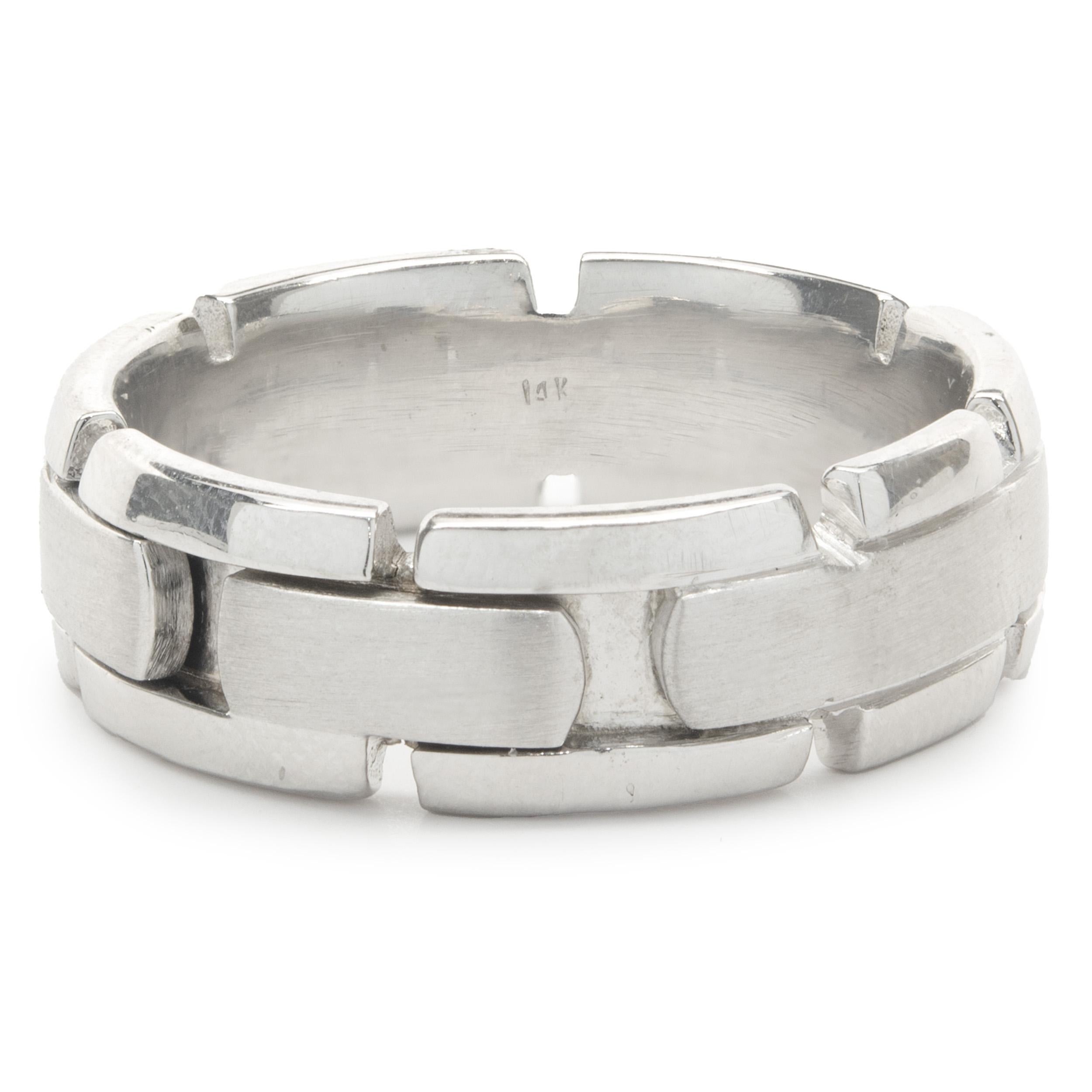14 Karat White Gold Link Band For Sale at 1stDibs