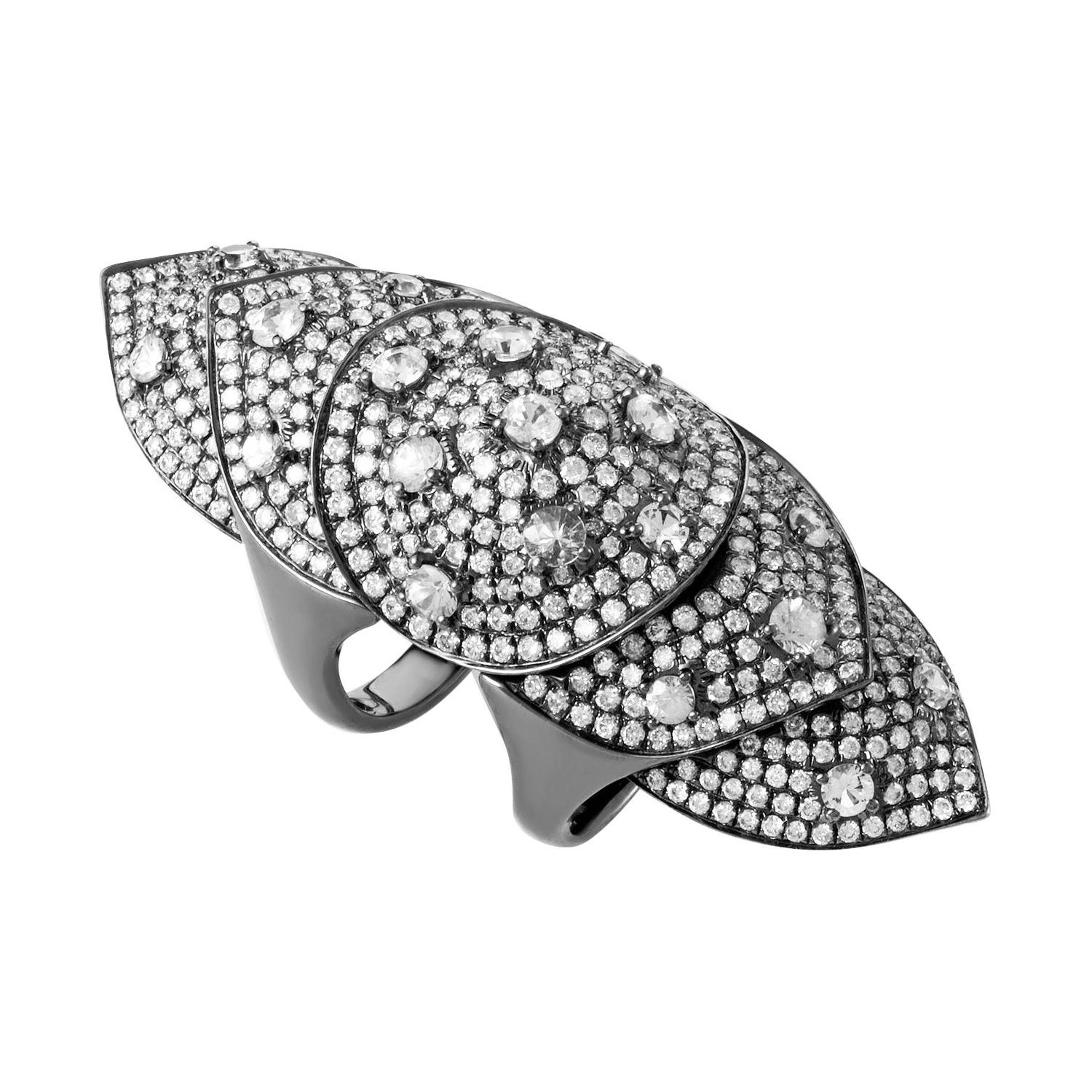 Dior Multi-Gemstone 18 Karat Yellow Gold Cluster Ring at 1stDibs