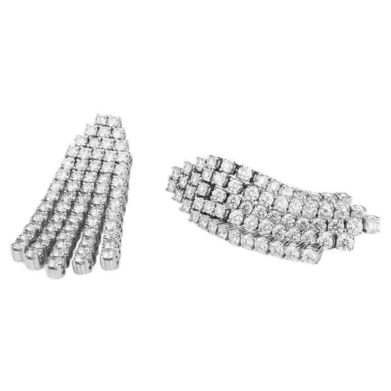 18 Karat White Gold and Diamond Collier Necklace For Sale at 1stDibs
