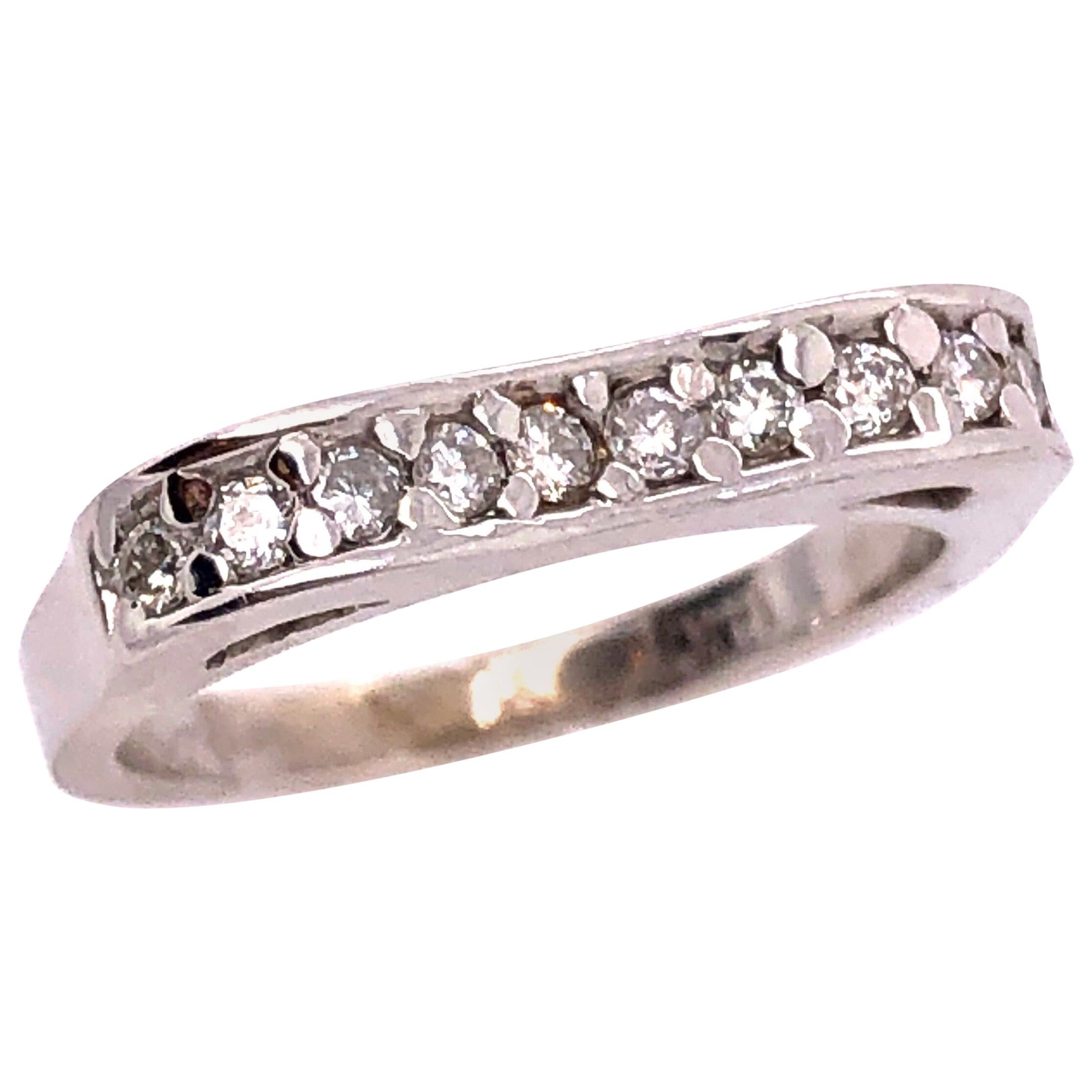 14 Karat White Gold Diamond Wedding Band Anniversary Filigree Ring For