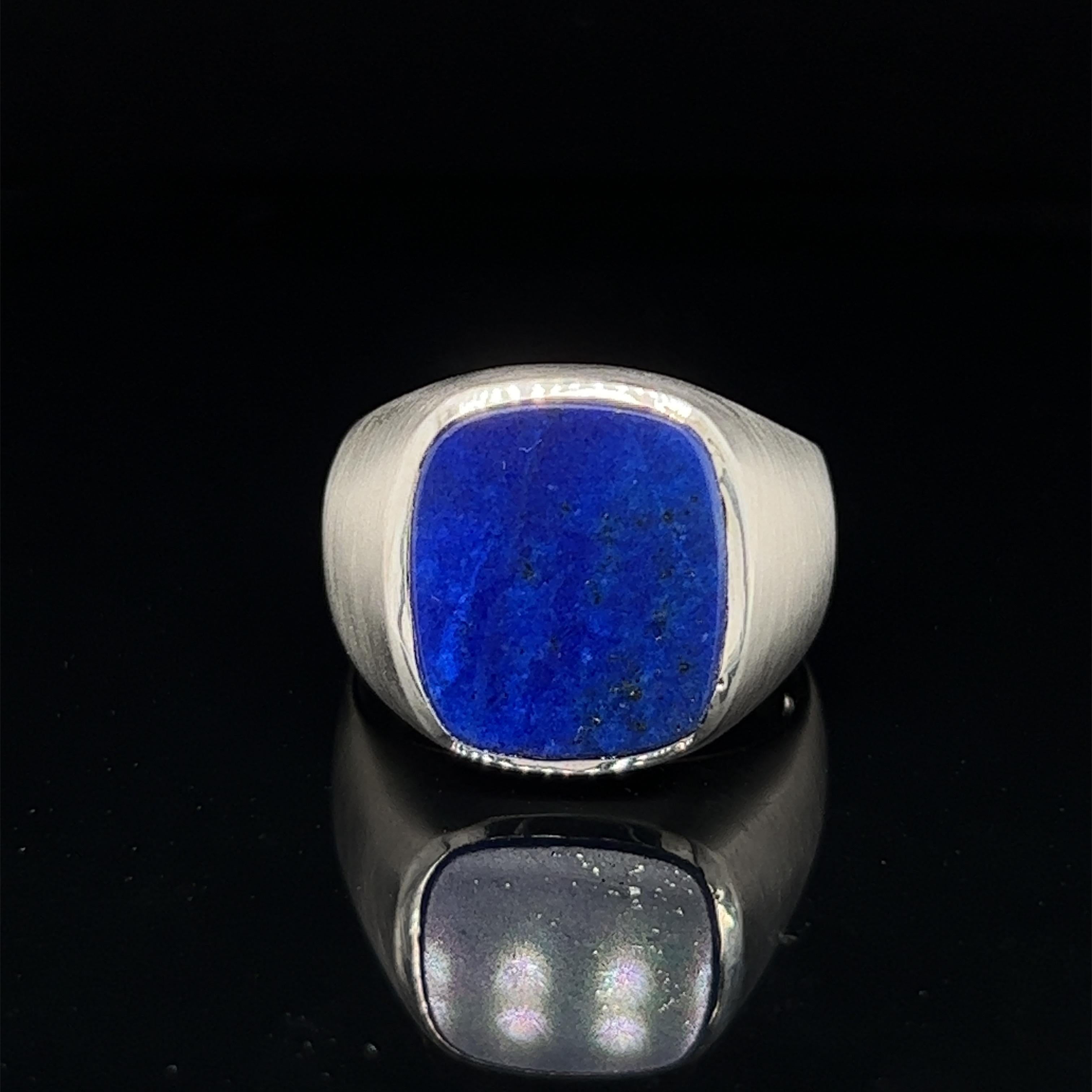 18 Karat White Gold and Lapis Lazuli Signet Ring at 1stDibs | white ...
