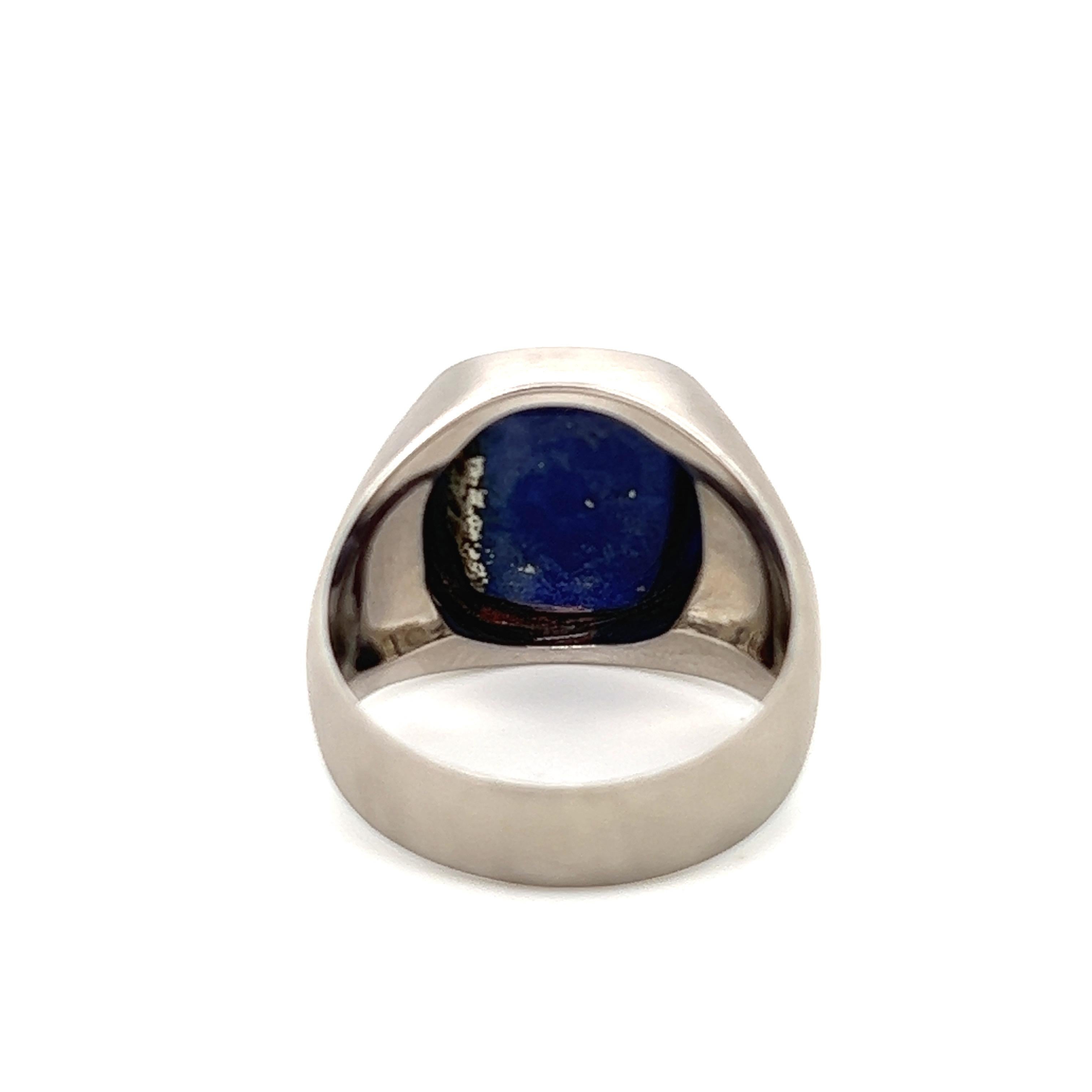 18 Karat White Gold and Lapis Lazuli Signet Ring at 1stDibs | white ...