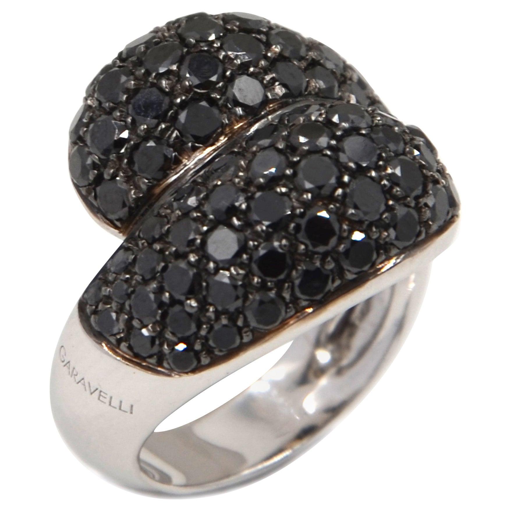 18 Karat Rose Gold White Diamonds Pavè Flower Garavelli Ring For Sale ...