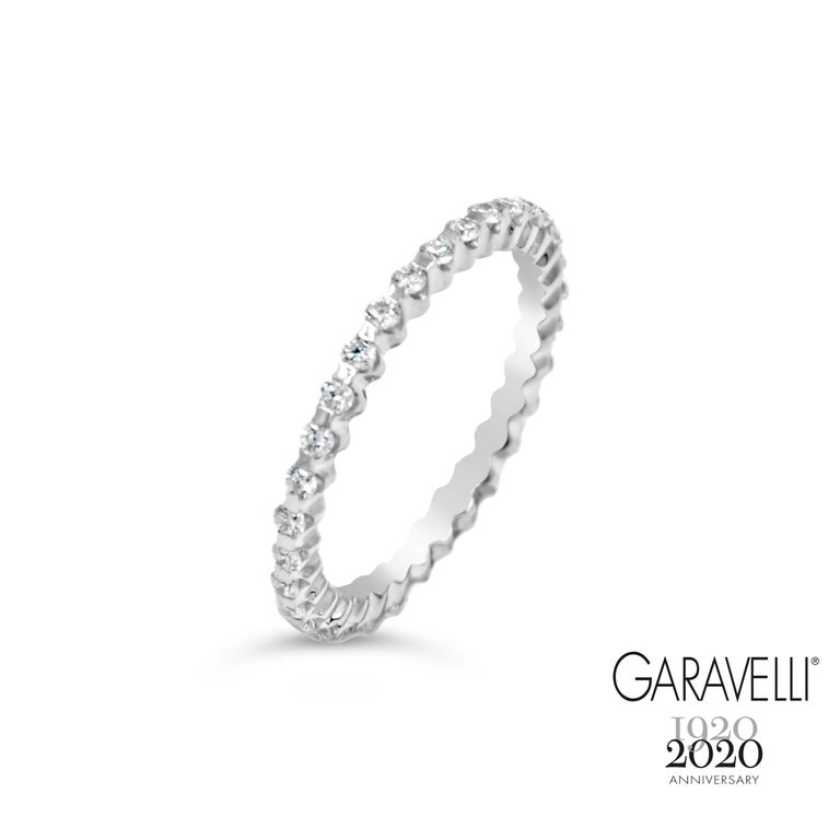 18 Karat White Gold Blue Sapphires Garavelli Band Ring For Sale at 1stDibs