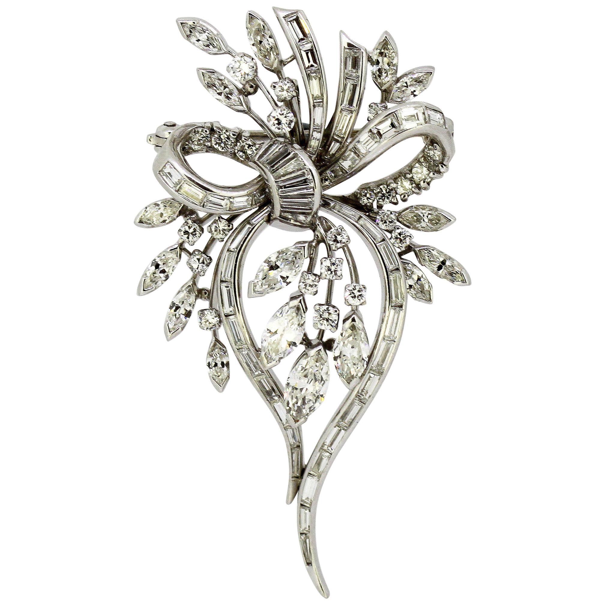 18 Karat White Gold Branch Brooch with Apple Blossom, Austria, 1960 For ...
