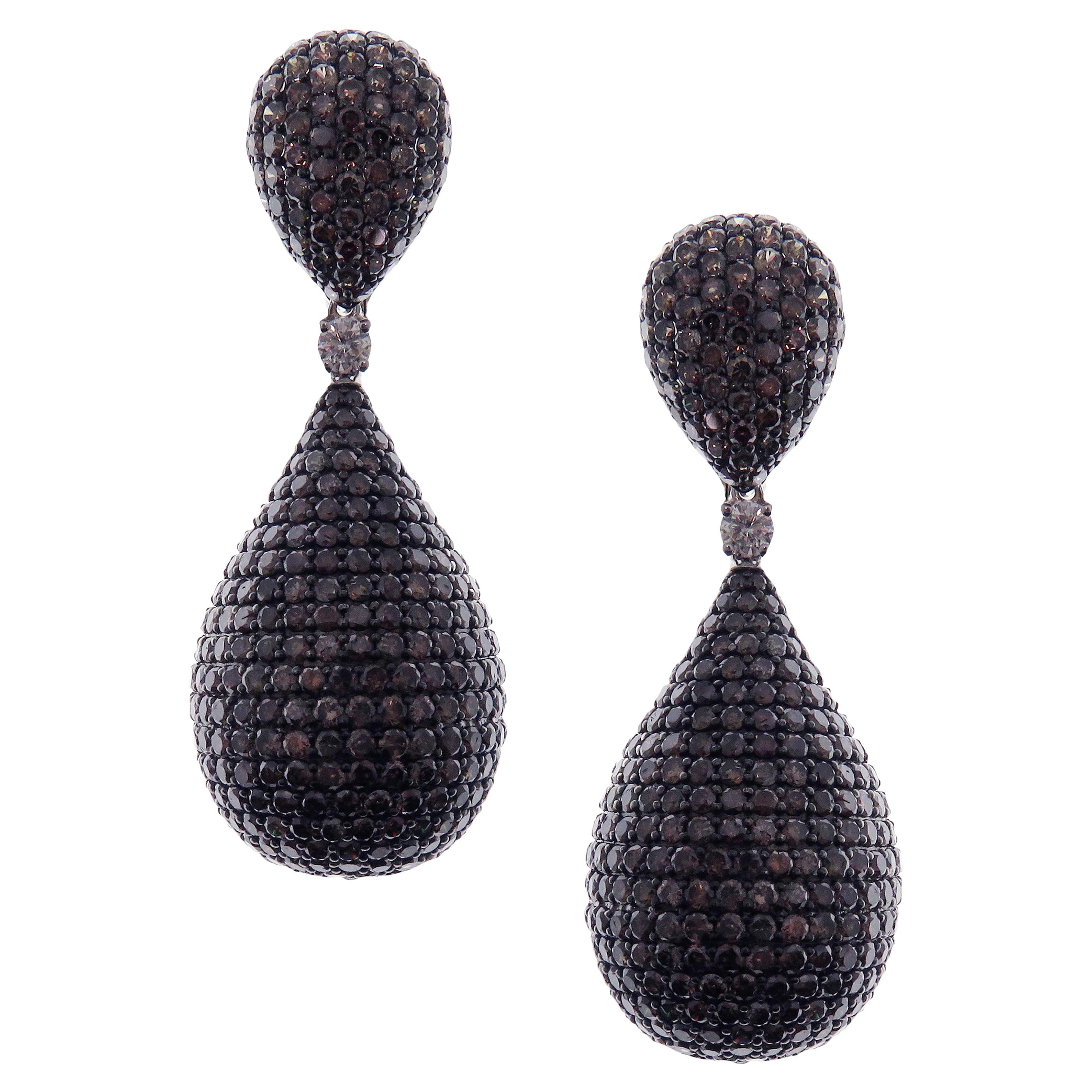 EEP Mono Pear Pavé Diamonds / Rose Gold For Sale at 1stDibs