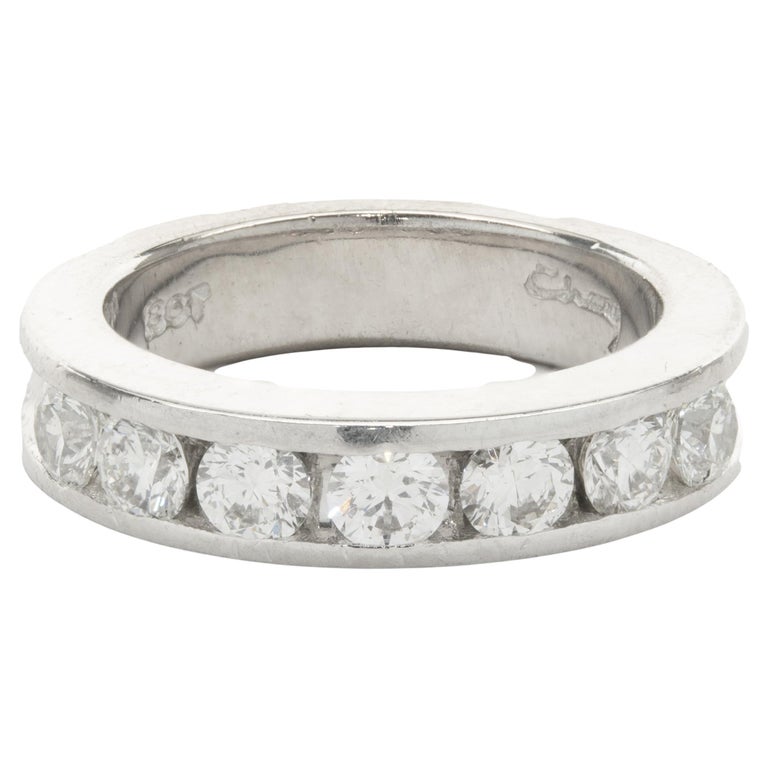 18 Karat White Gold Channel Set Diamond Band For Sale at 1stDibs