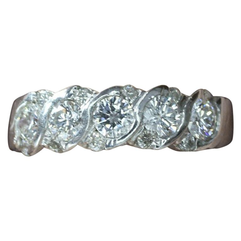 18 Karat White Gold Diamond Anniversary Ring For Sale at 1stDibs | 20th ...