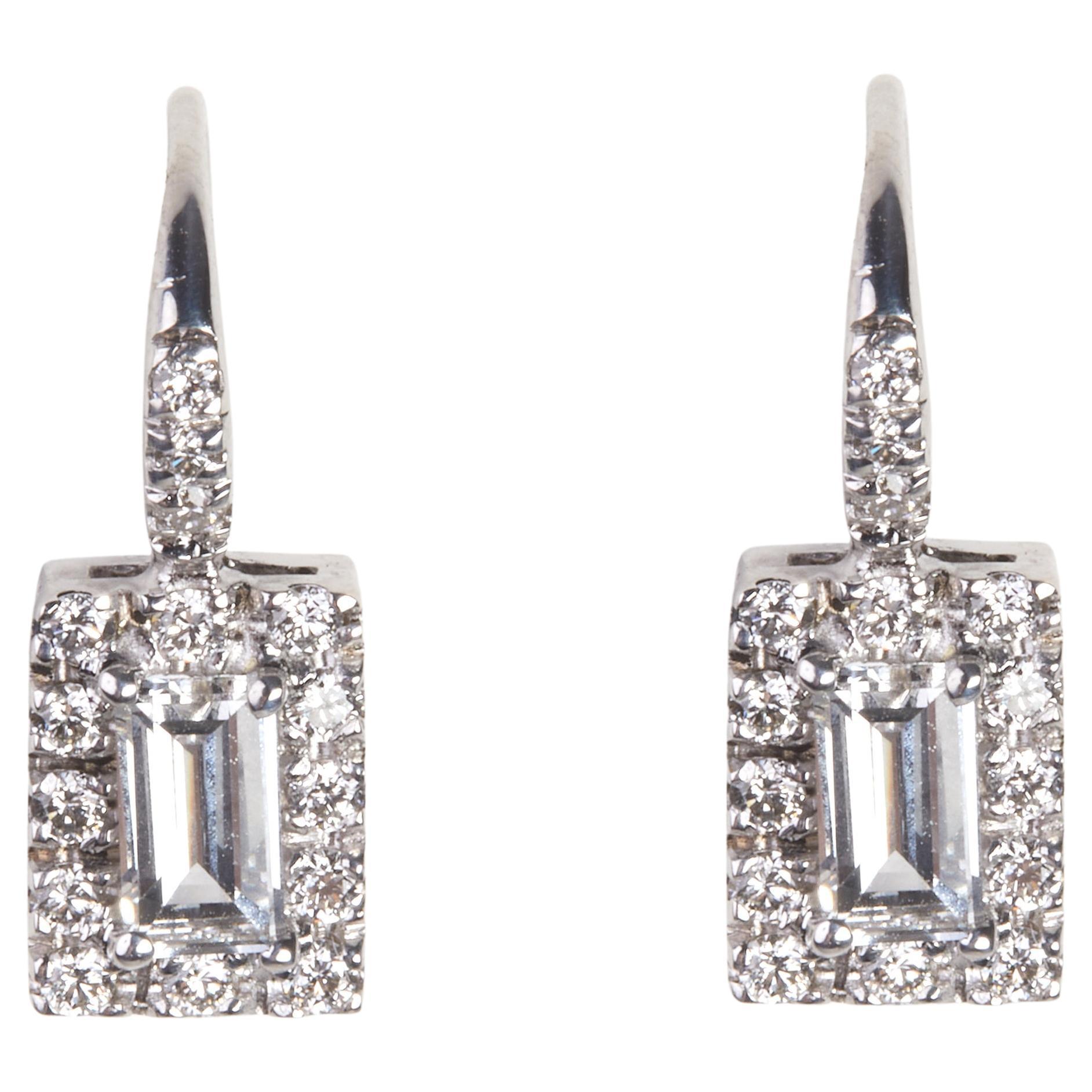Kat Florence 18 Karat White Gold Diamond Wing Earrings For Sale at 1stDibs