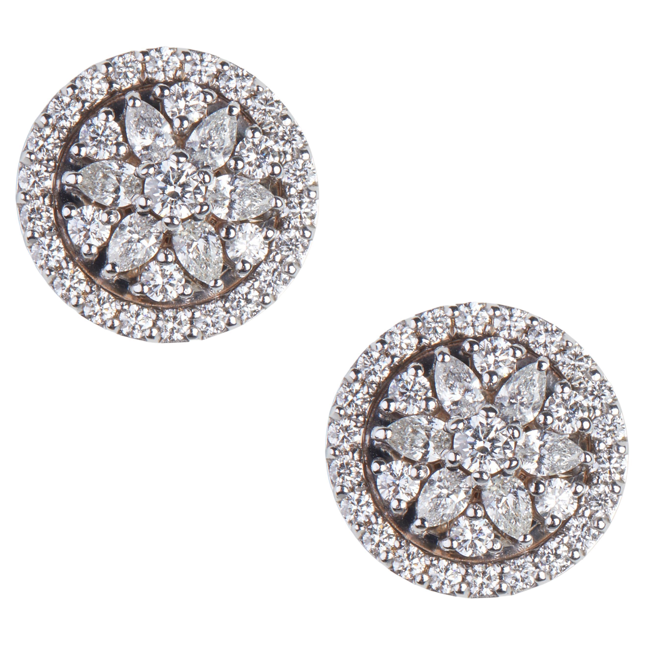 Kat Florence 18 Karat White Gold Diamond Wing Earrings For Sale at 1stDibs