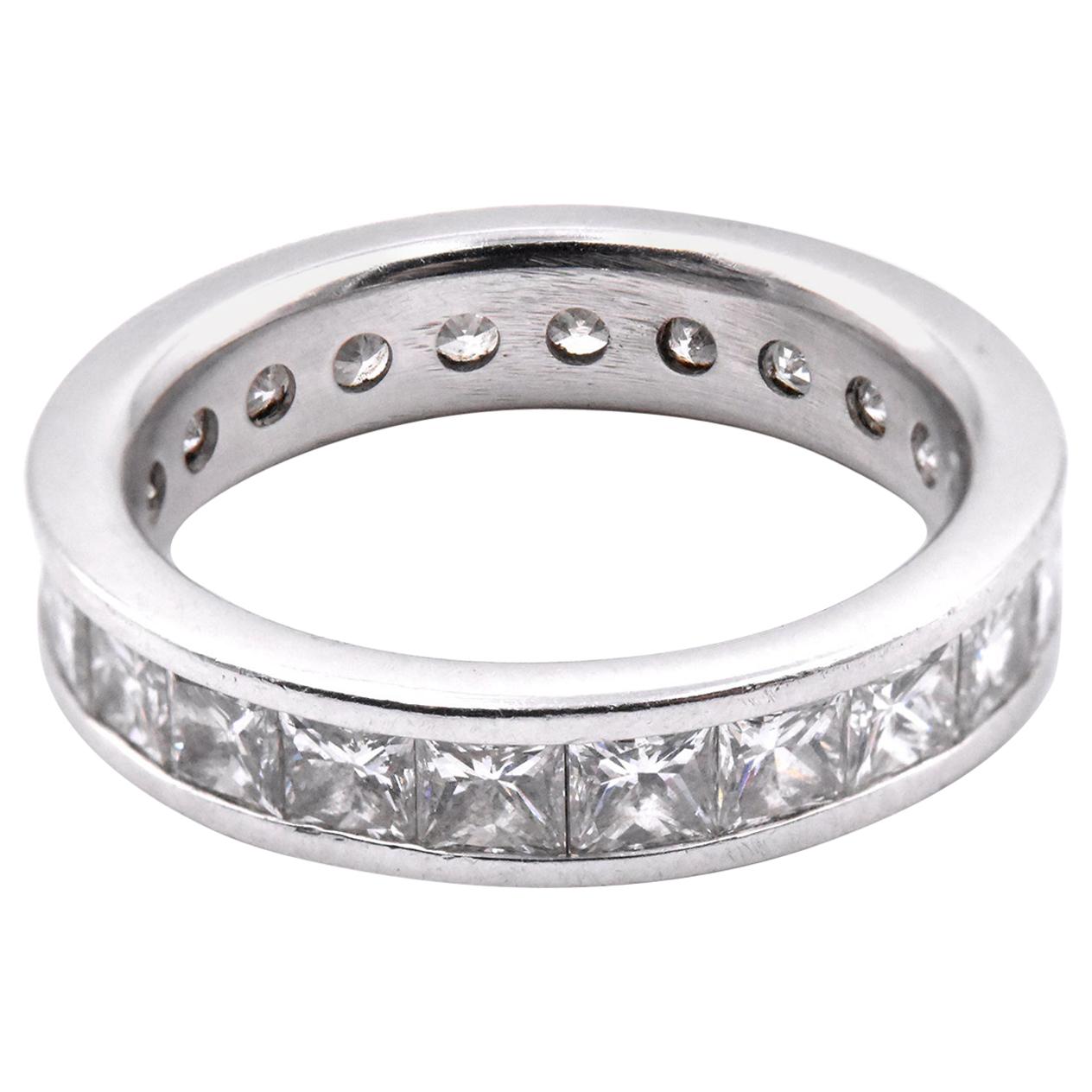 18 Karat White Gold Diamond Eternity Band For Sale at 1stDibs