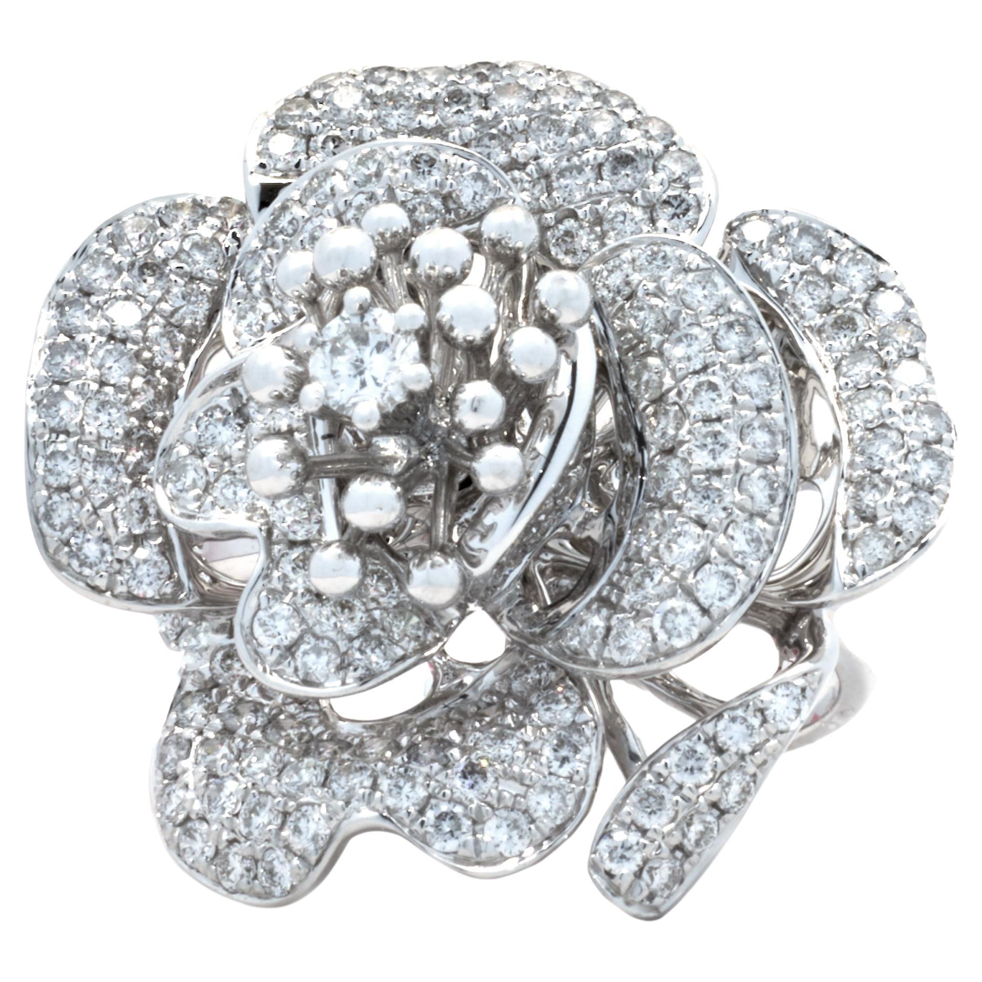 Ambrosi Cellini Exclusive 18 Karat White Gold and Turquoise Clover Ring ...