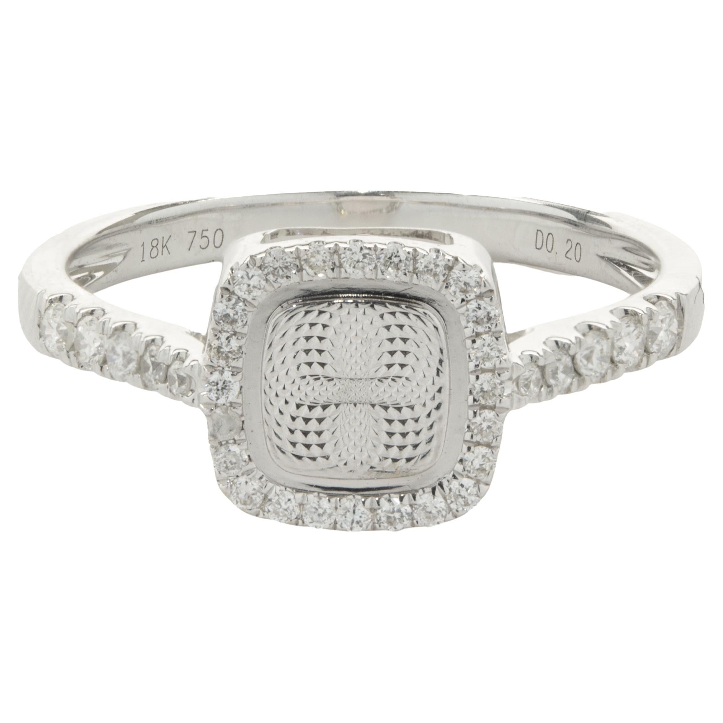 18 Karat White Gold Oval Illusion Diamond Cocktail Ring For Sale at 1stDibs