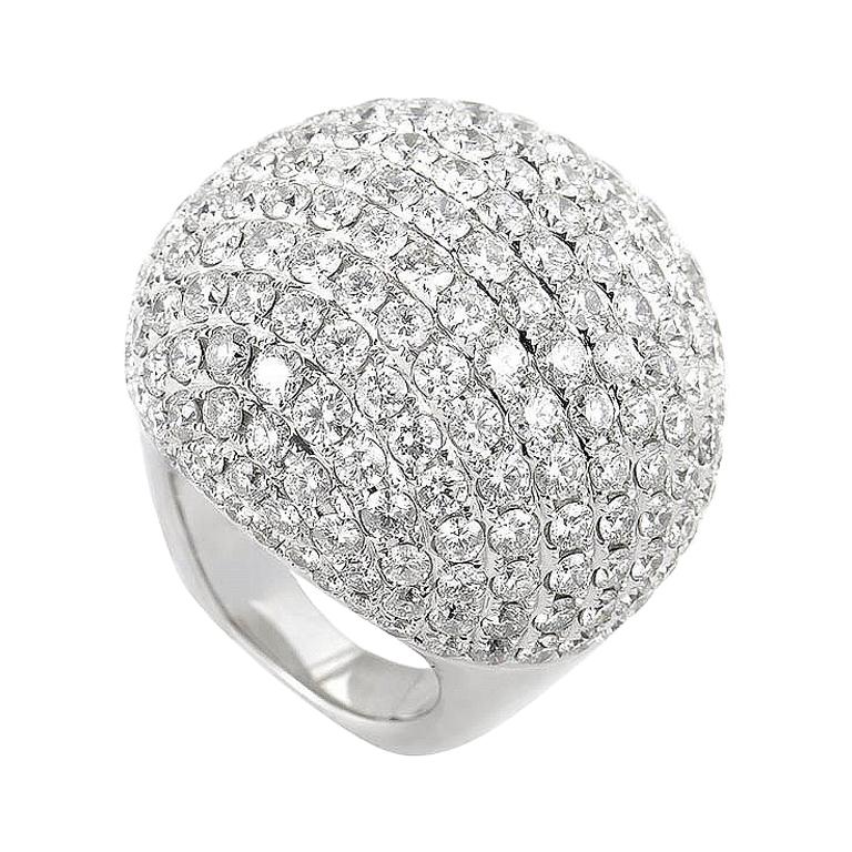 18 Karat White Gold Diamond Micro Pave Ring R12190 at 1stDibs