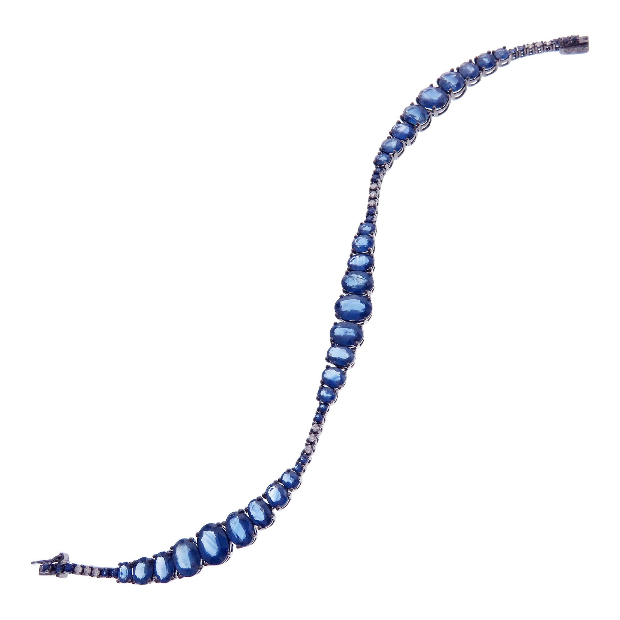 Ruby Diamond 18 Karat Gold Slider Tennis Bracelet For Sale at 1stDibs