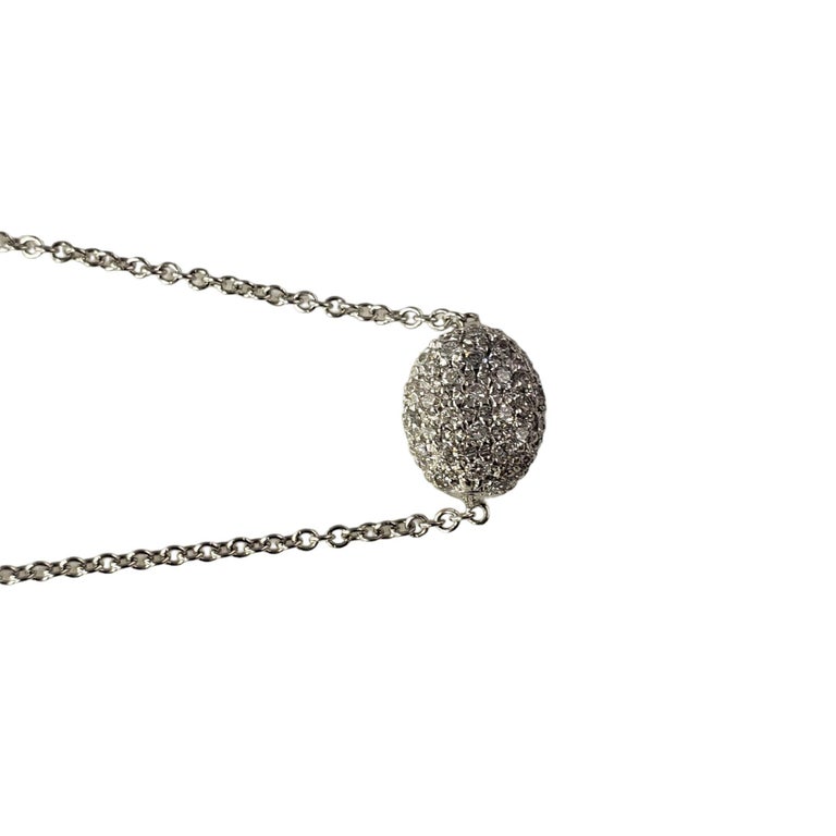 18 Karat White Gold Diamond Slide Pendant Necklace JAGi Certified For ...