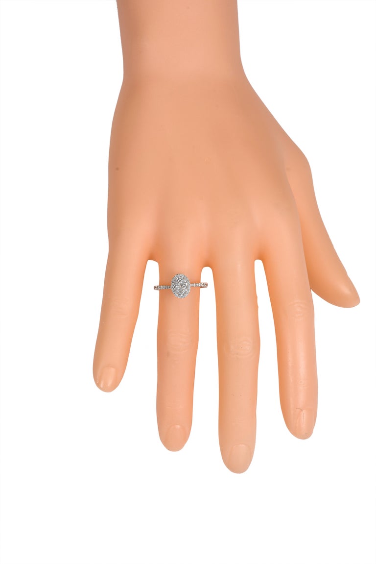 18 Karat White Gold Diamond Solitaire Invisible Setting Cluster ...