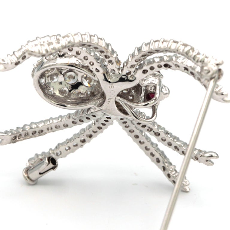 18 Karat White Gold Diamond Spider Brooch Pin For Sale at 1stDibs ...