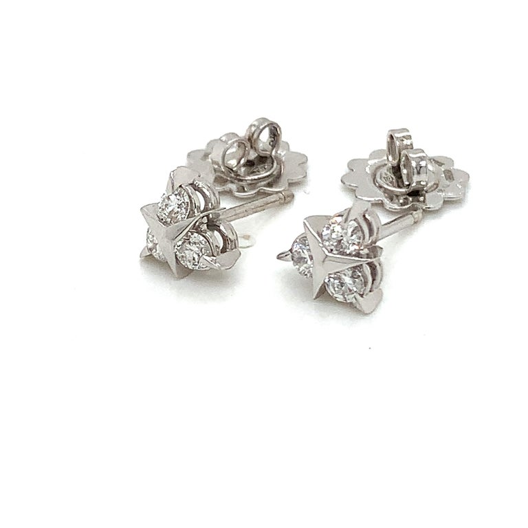 18 Karat White Gold Diamonds Garavelli Stud Earrings For Sale at 1stDibs